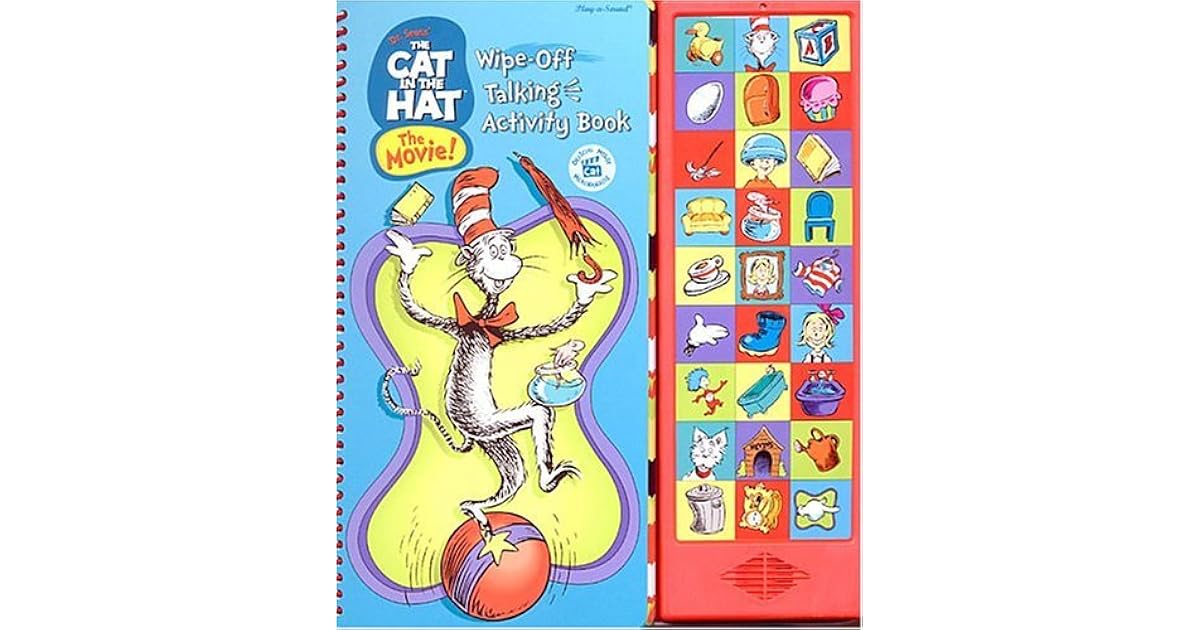Dr. Seuss' The Cat In The Hat The Movie! Wipe Off Talking Activity Book ...