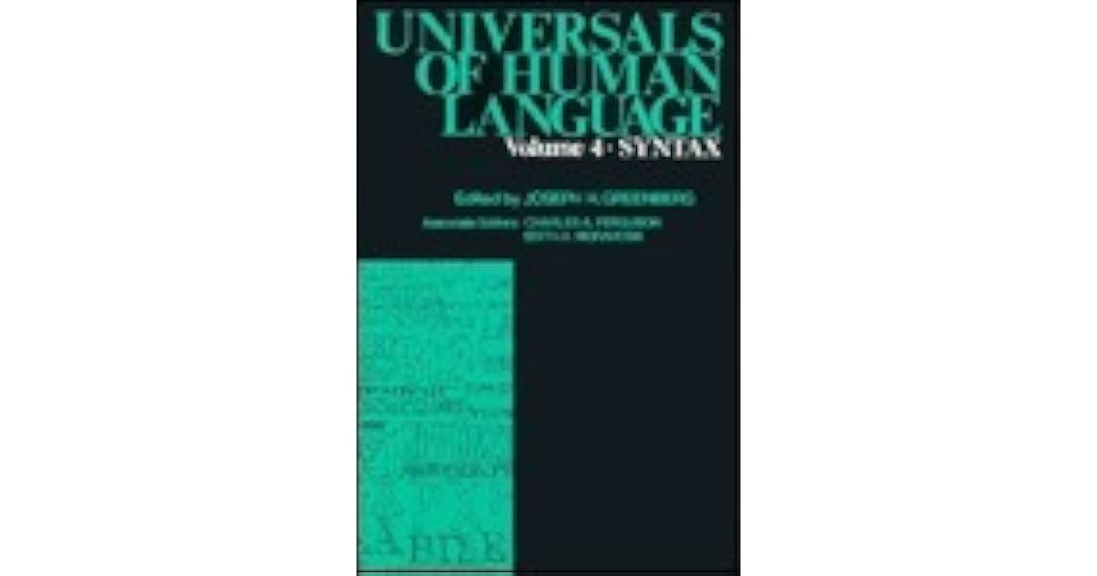 Universals Of Human Language, vol. 4: Syntax by Joseph H. Greenberg