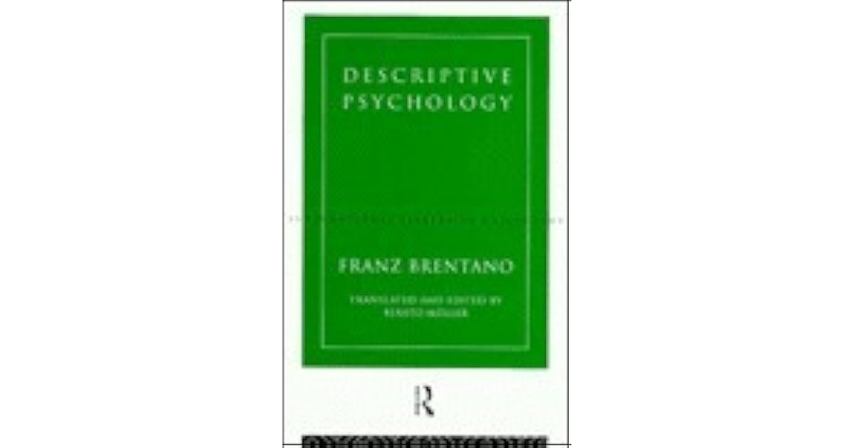 Descriptive Psychology by Franz Brentano
