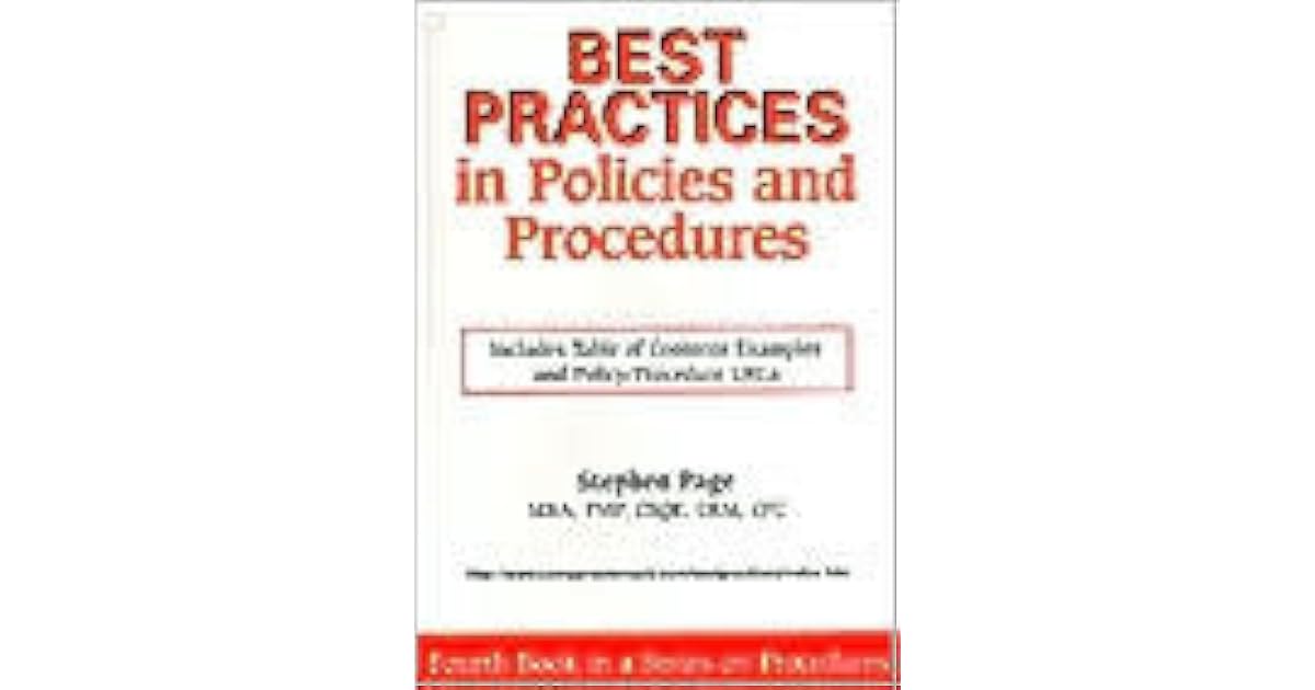 Best Practices in Policies and Procedures by Stephen B. Page