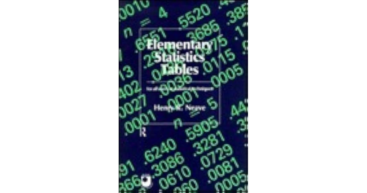 Elementary Statistics Tables by Henry R. Neave