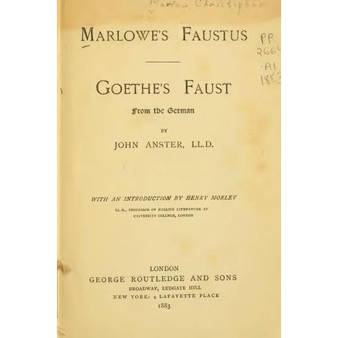 Marlowe's Faustus/Goethe's Faust by Christopher Marlowe — Reviews ...