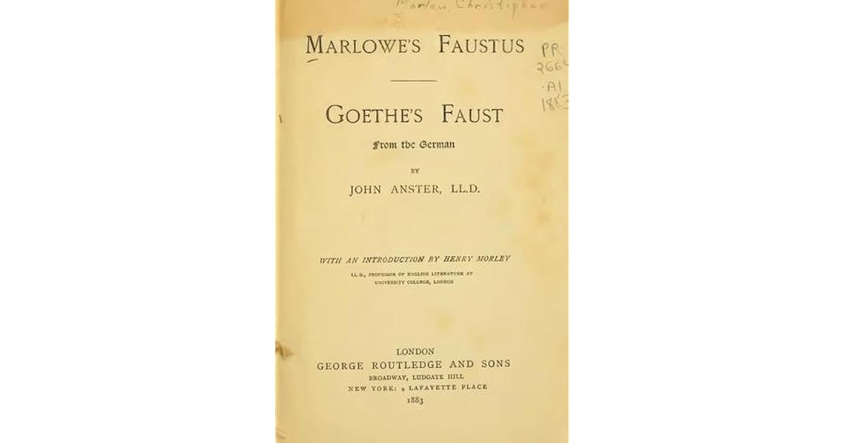 Marlowe's Faustus/Goethe's Faust by Christopher Marlowe