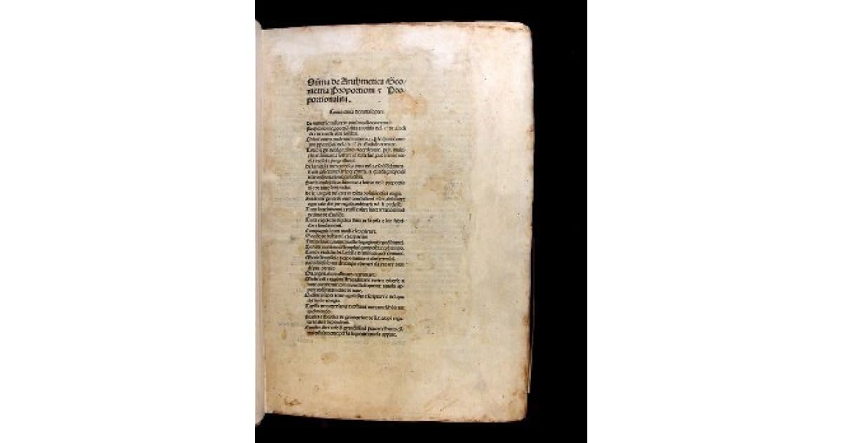 Summa de Arithmetica Geometria Proportioni et Propotionalita by Luca ...