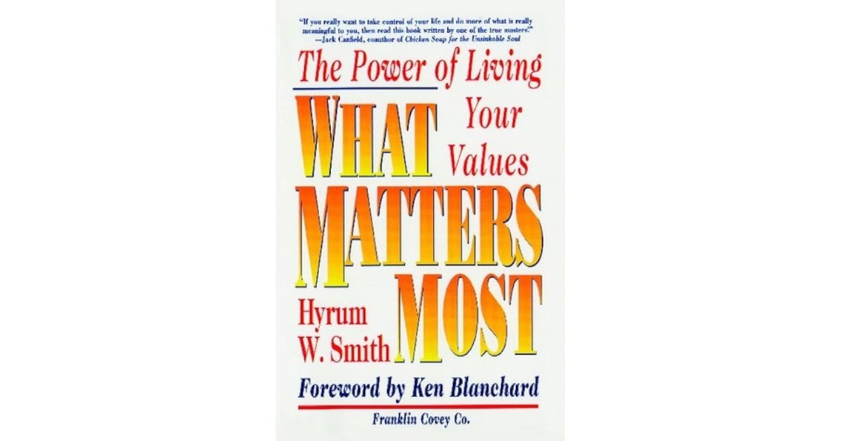 What Matters Most: The Power of Living Your Values by Hyrum W. Smith