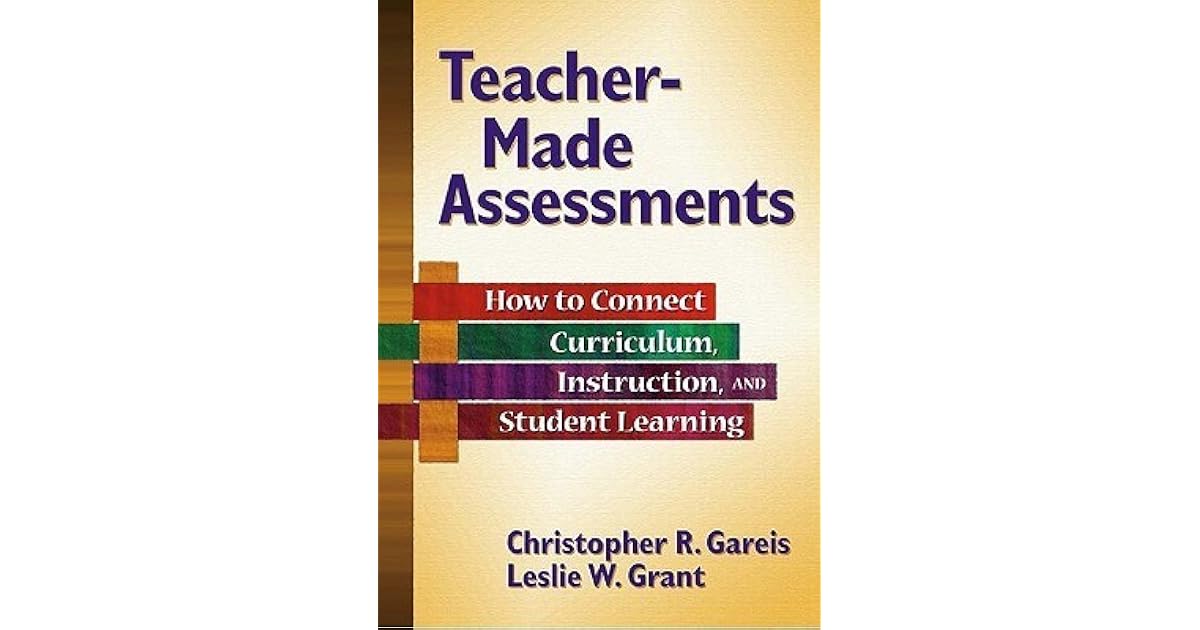 Teacher-Made Assessments: How to Connect Curriculum, Instruction, and ...
