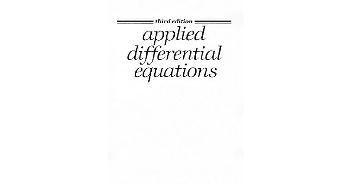 Applied Differential Equations by Murray R. Spiegel