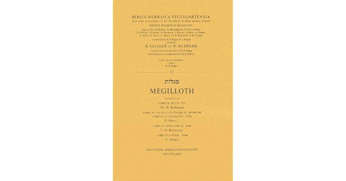 Hebrew Ruth, Esther, Ecclesiastes, Song of Solomon and Lamentations-FL ...