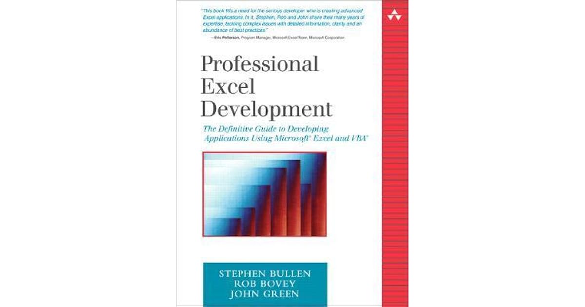 Professional Excel Development The Definitive Guide To Developing Applications Using Microsoft