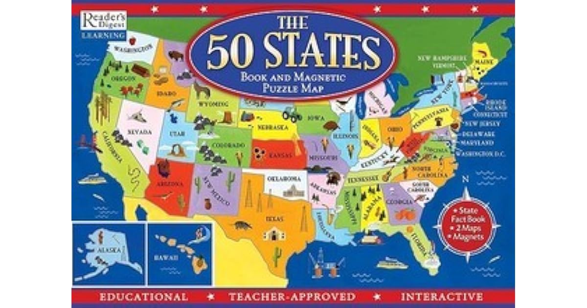 The 50 States Book and Magnetic Puzzle Map by Creative Media Applications
