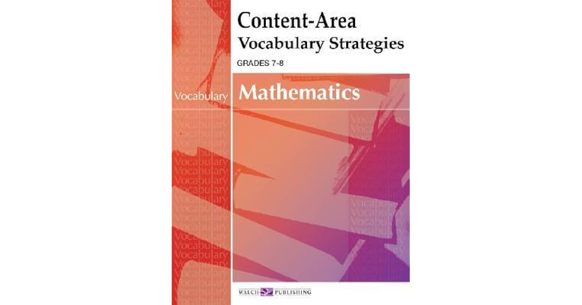Content-area Vocabulary Strategies For Mathematics (Content-Area ...