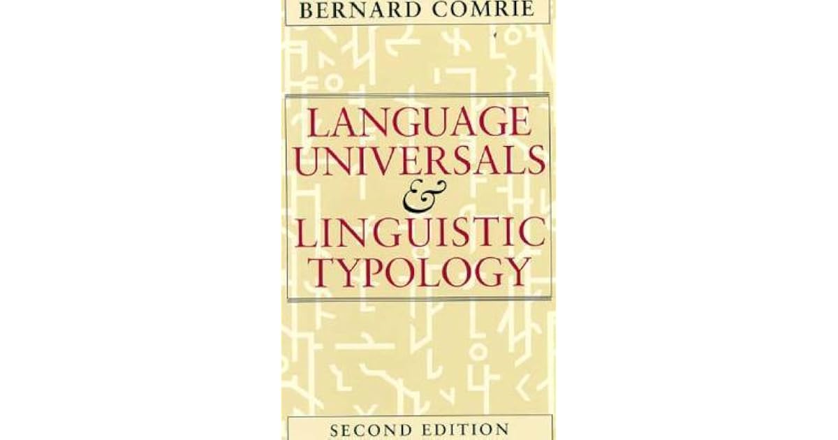 Language Universals and Linguistic Typology: Syntax and Morphology by ...