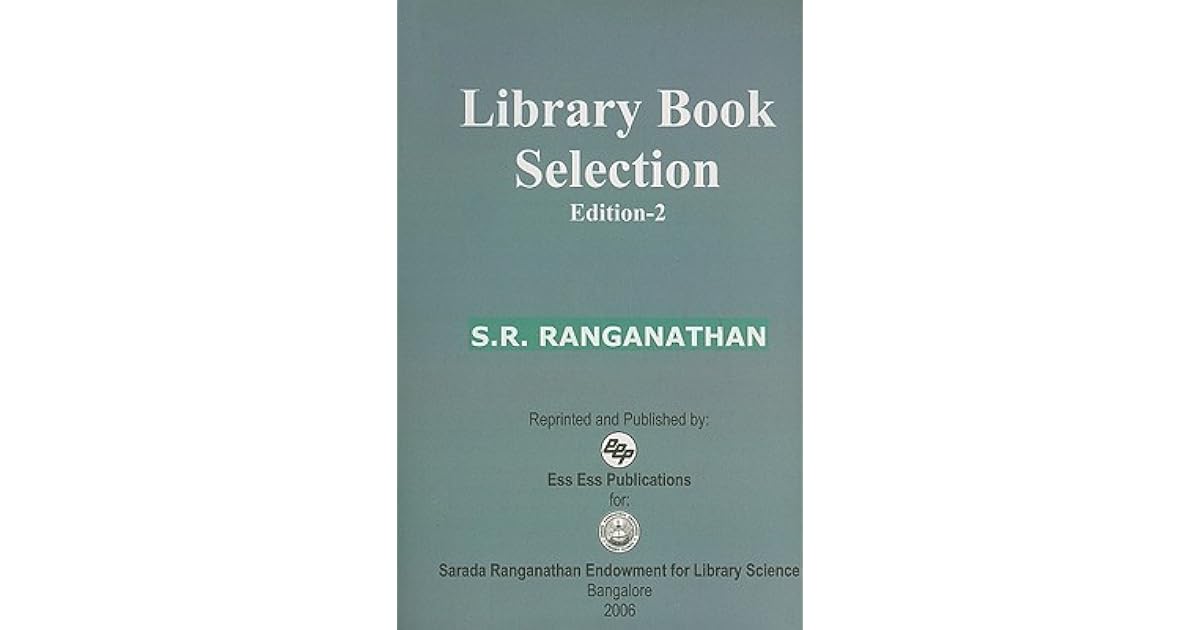Library Book Selection by S.R. Ranganathan