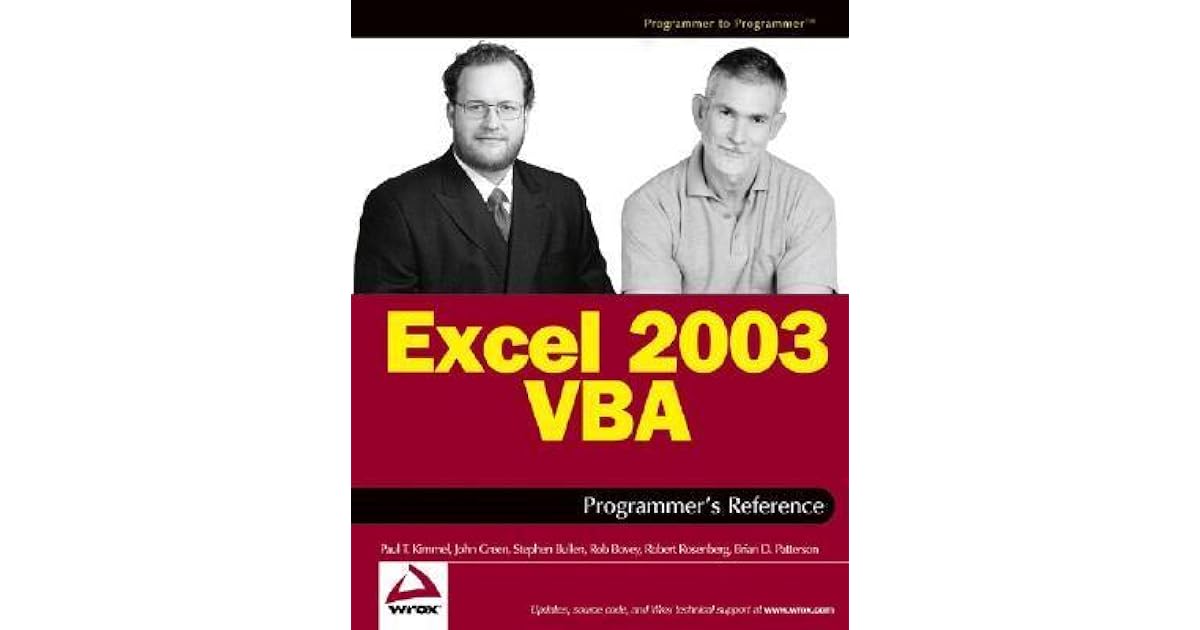 Excel 2003 VBA Programmer's Reference by John Green