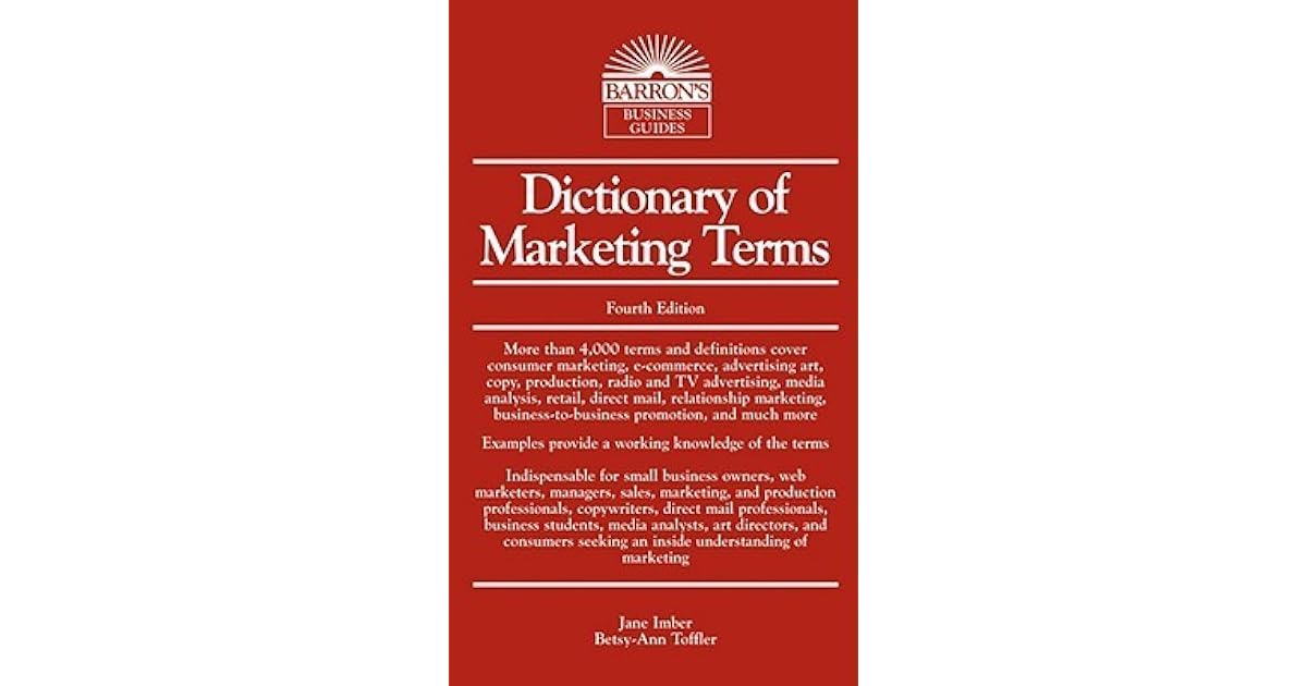 Dictionary of Marketing Terms by Jane Imber