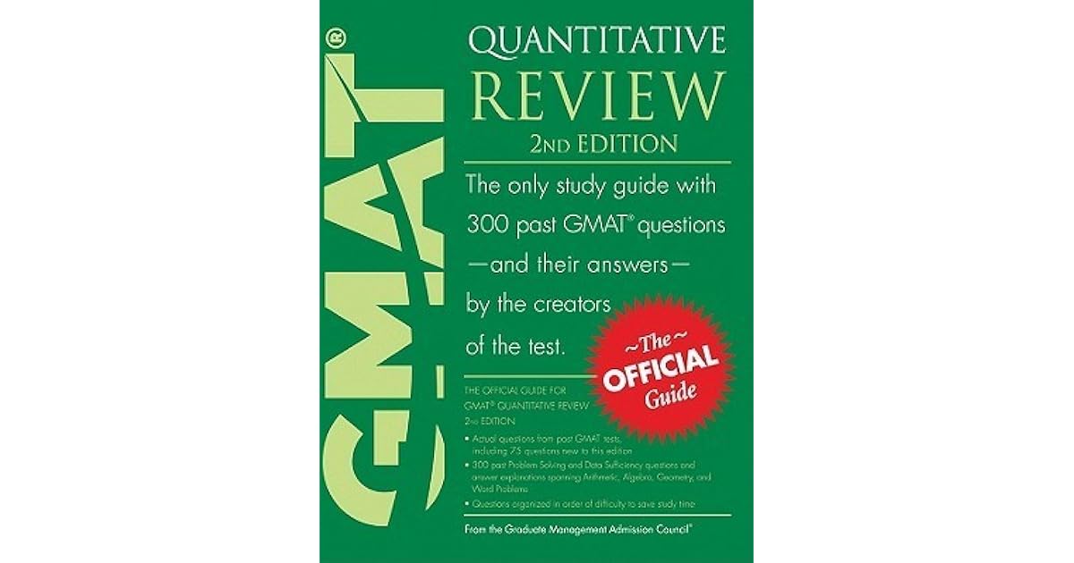 The Official Guide for GMAT Quantitative Review by Graduate Management ...
