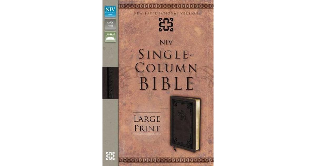 NIV, Single-Column Bible, Large Print, Imitation Leather, Brown by ...