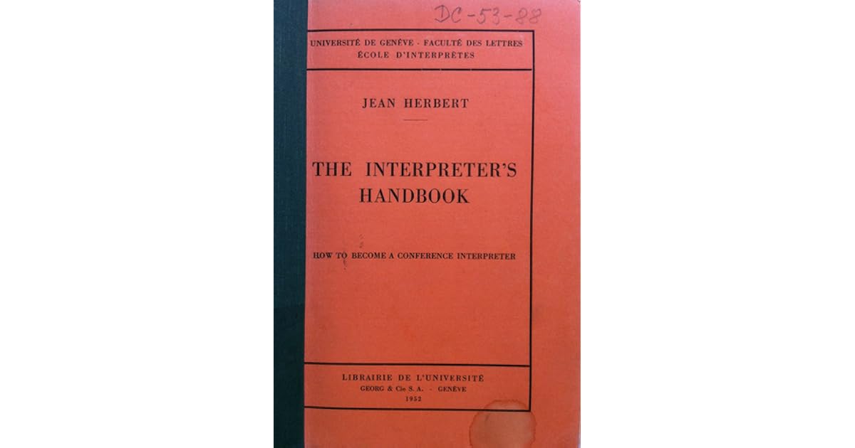 The Interpreter's Handbook by Jean Herbert