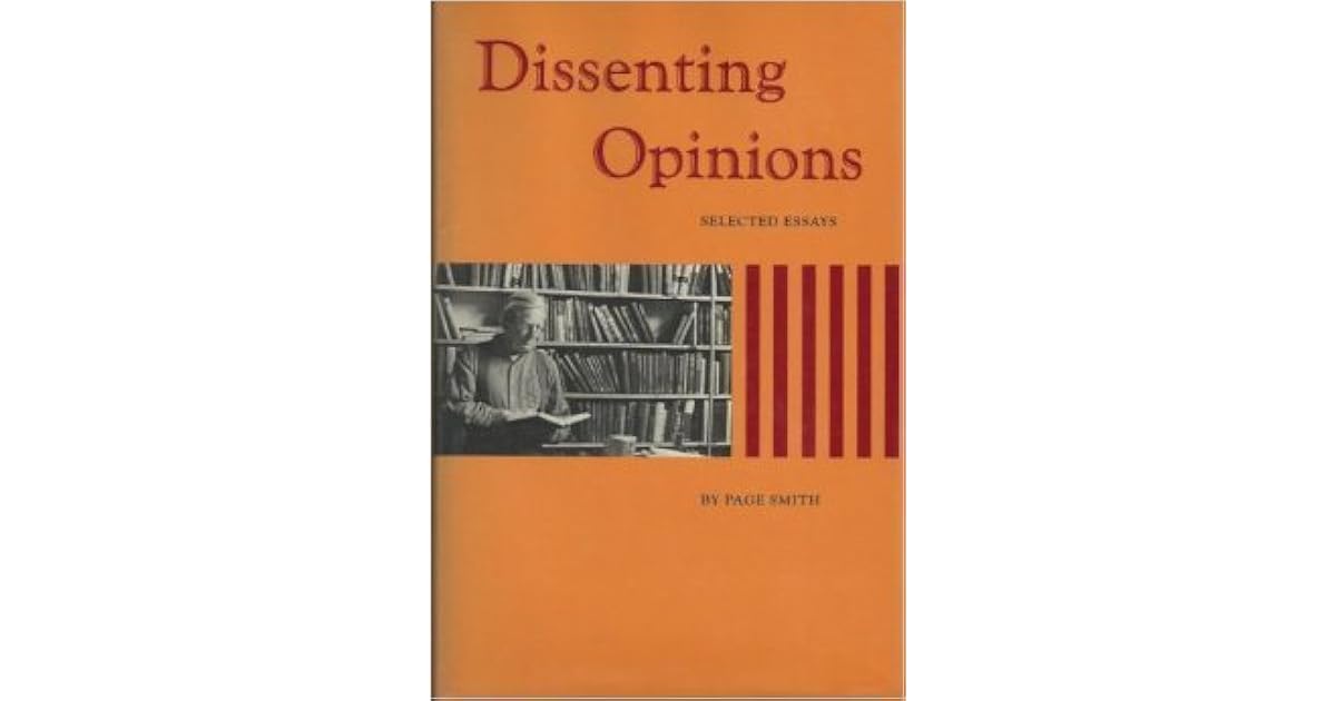 Dissenting Opinions by Page Smith