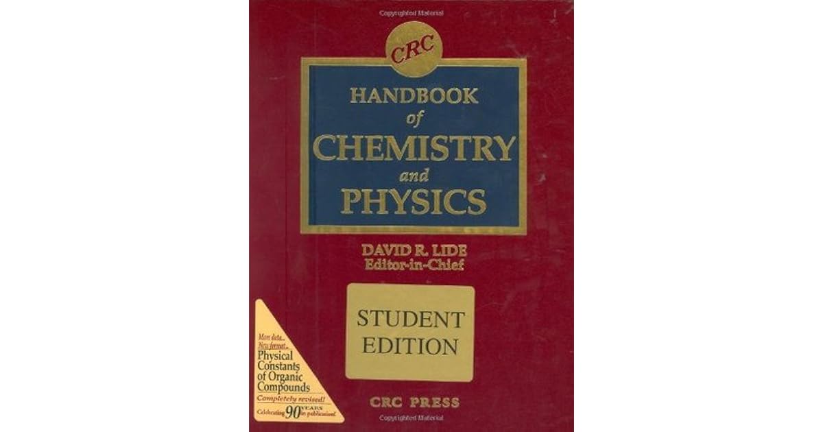 CRC Handbook of Chemistry and Physics, 84th Edition by David R. Lide