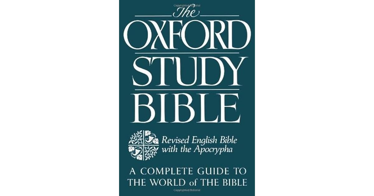 The Oxford Study Bible: Revised English Bible with Apocrypha by M. Jack ...