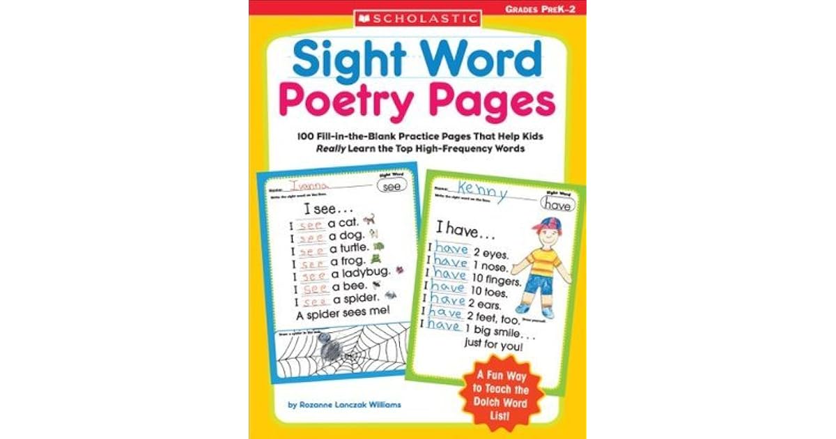 Sight Word Poetry Pages: 100 Fill-in-the-Blank Practice Pages That Help ...