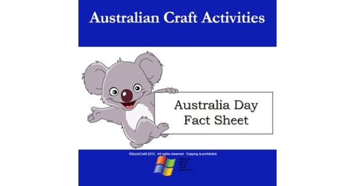 Kids Craft Australia Day Fact Sheet by QuickCraft