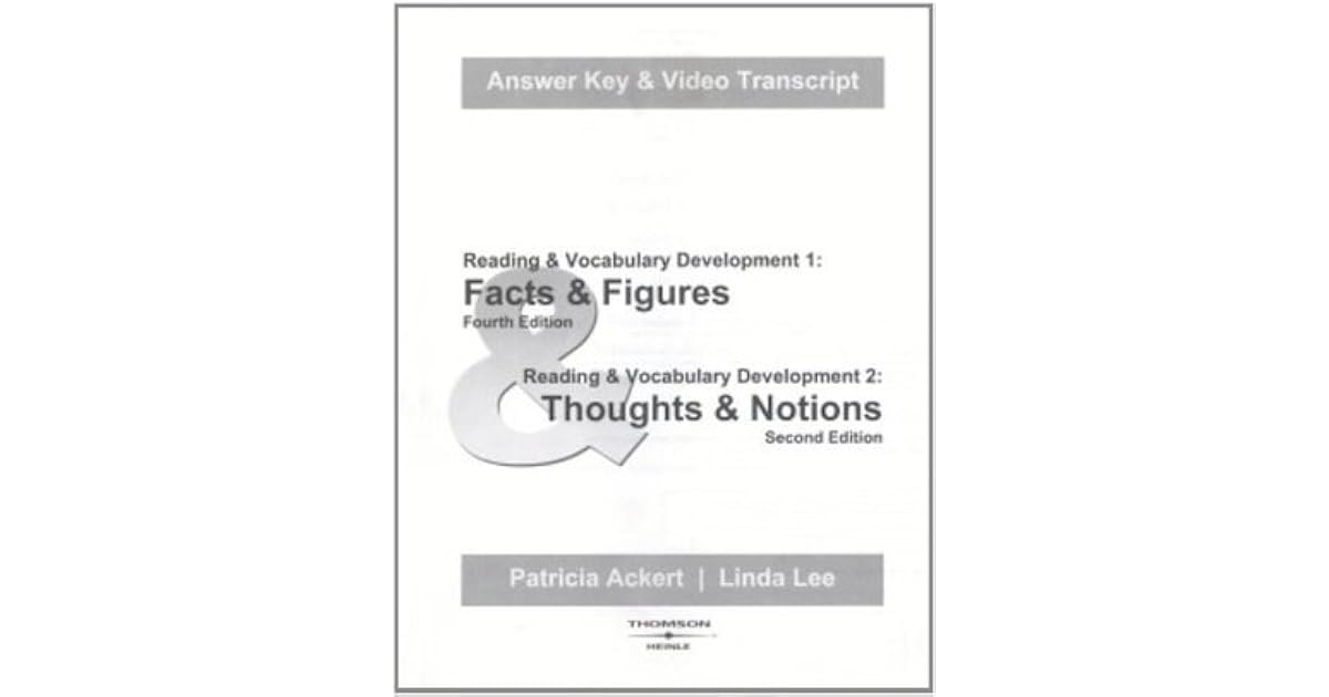 Facts & Figures, 4th Edition / Thoughts & Notions, 2nd Edition Answer ...