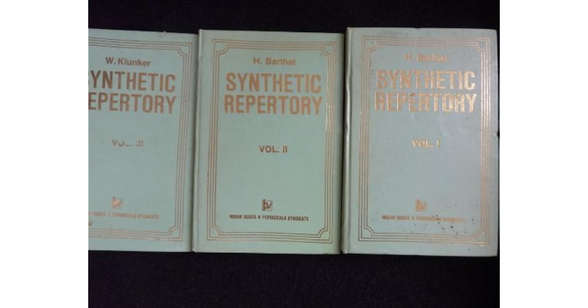 Synthetic Repertory/Psychic Symptoms of the Homoeopathic Materia Medica ...