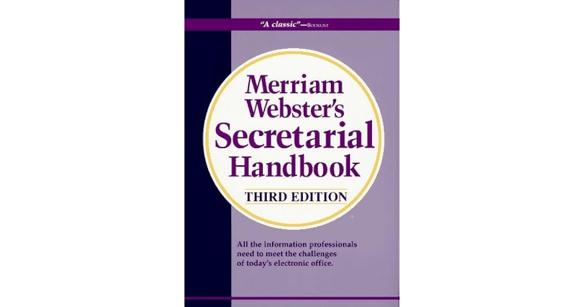 Merriam Webster's Secretarial Handbook by Merriam-Webster