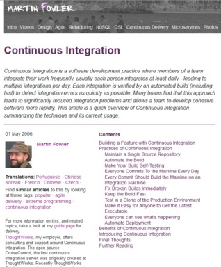 Continuous Integration by Martin Fowler