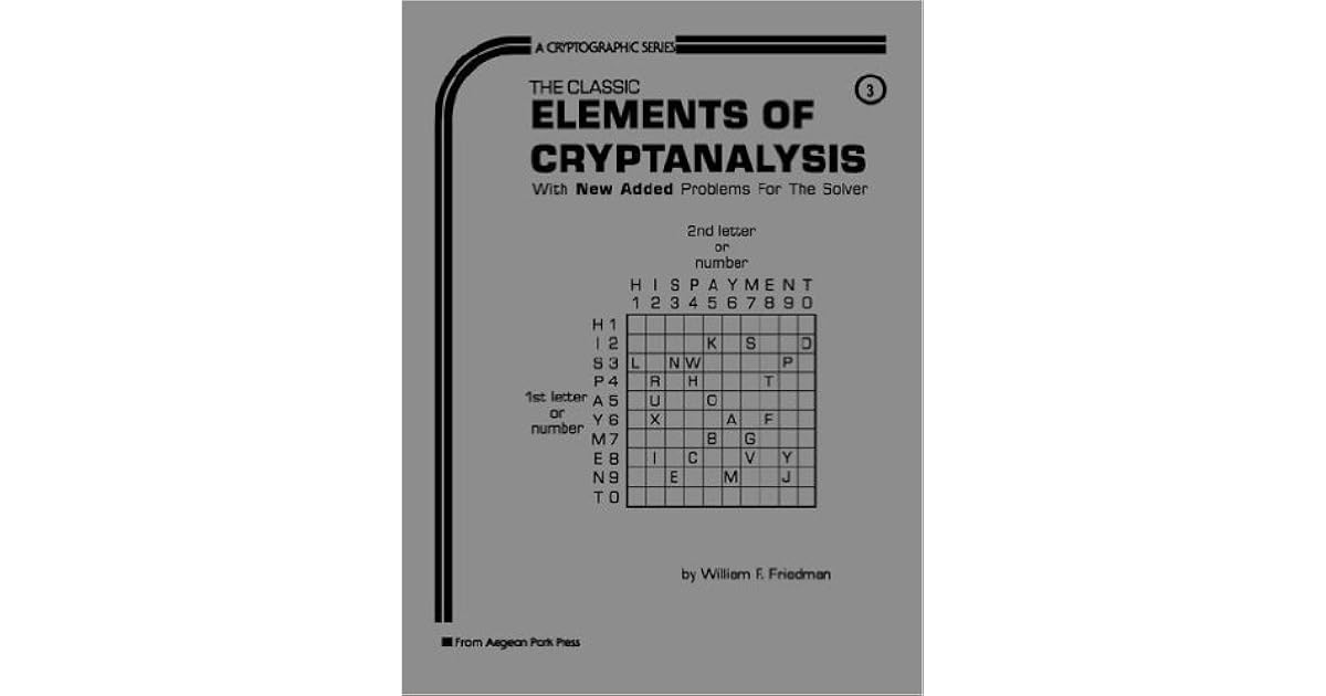 Elements of Cryptanalysis by William F. Friedman