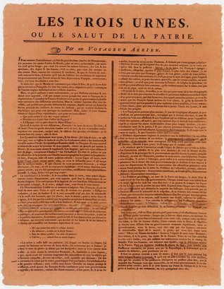 Les Trois Urnes, ou le Salut de la Patrie, par un Voyageur Aérien by ...