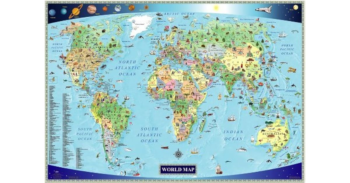 Illustrated Map of the World for Kids (Children's World Map) [Map] by Akros