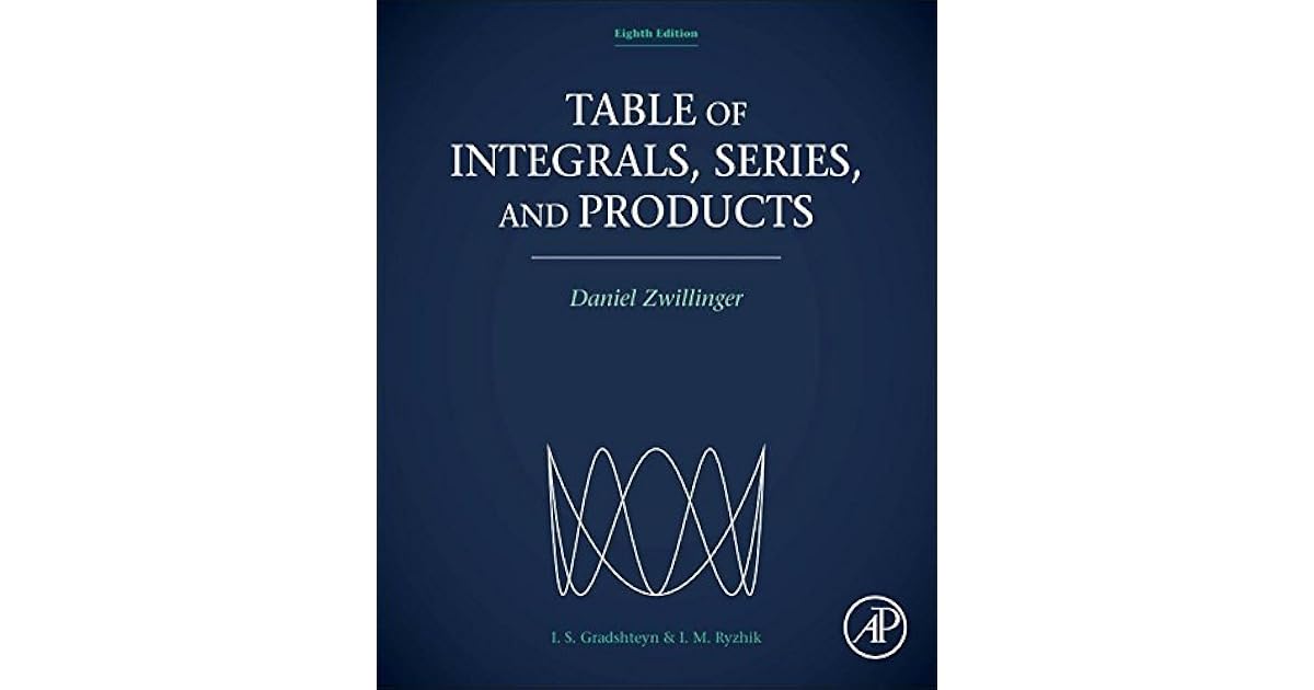 Table of Integrals, Series, and Products by Daniel Zwillinger