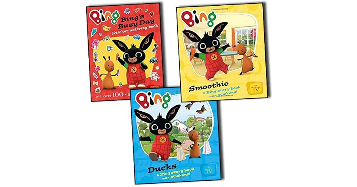 Bing As seen on TV CBeebies 3 Books & Sticker Collection Pack Set- by ...
