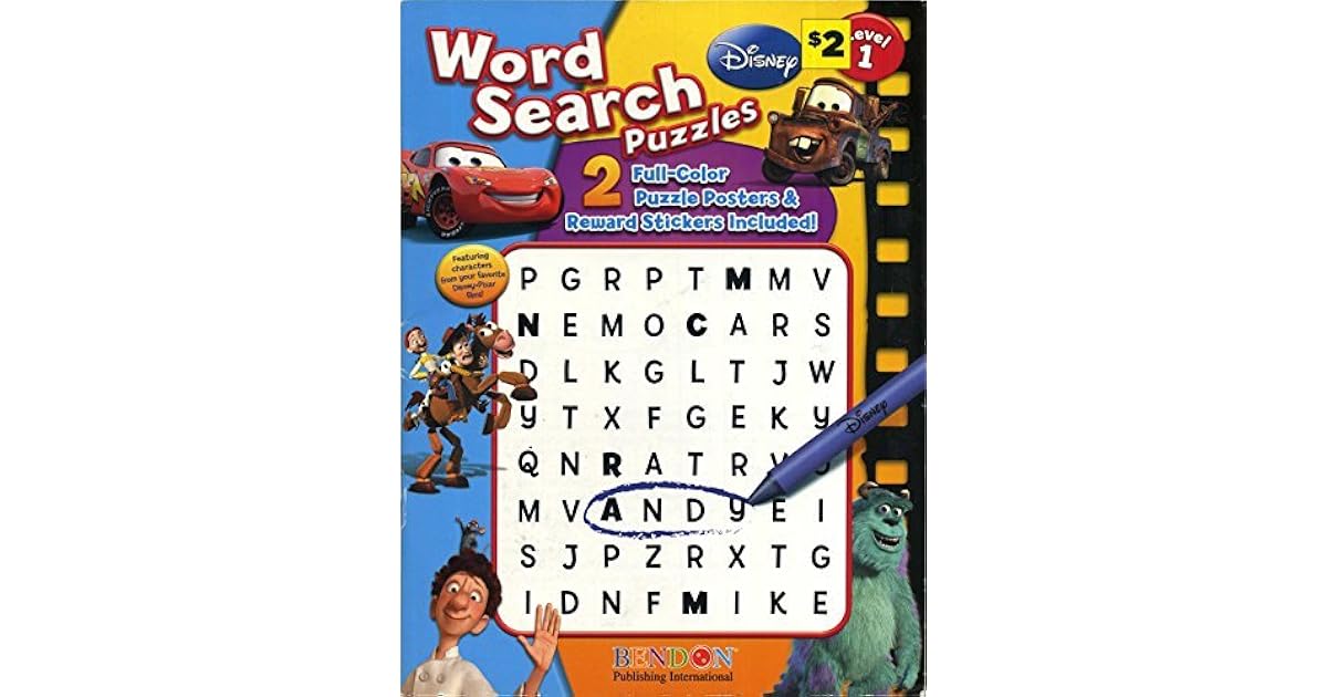 Disney Pixar Word Search Puzzles Level One by Bendon Publishing