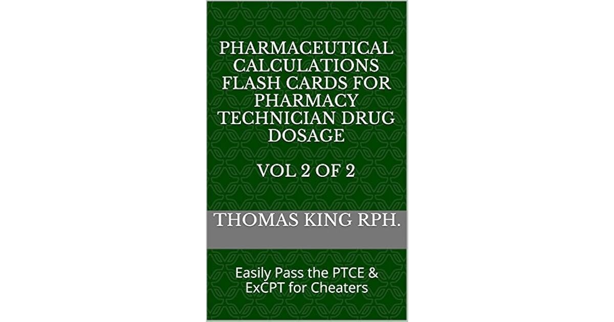 Pharmaceutical Calculations Flash Cards for Pharmacy Technician Drug ...