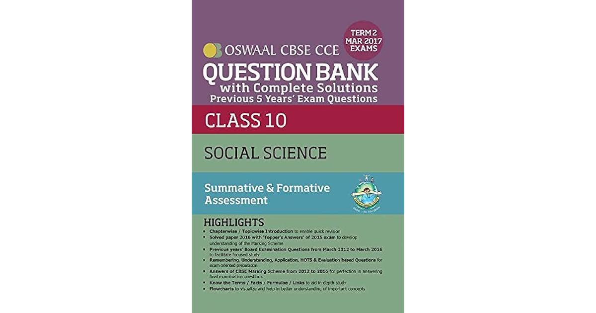 Oswaal CBSE CCE Question Bank With Complete Solutions For Class 10 Term ...
