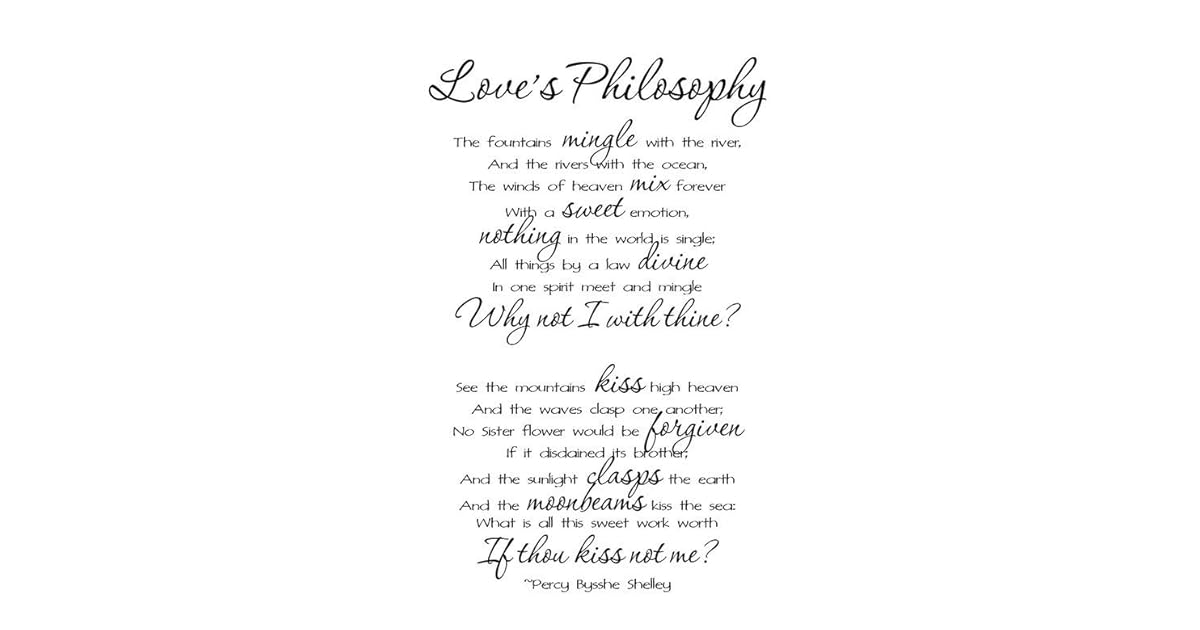 Love's Philosophy by Percy Bysshe Shelley