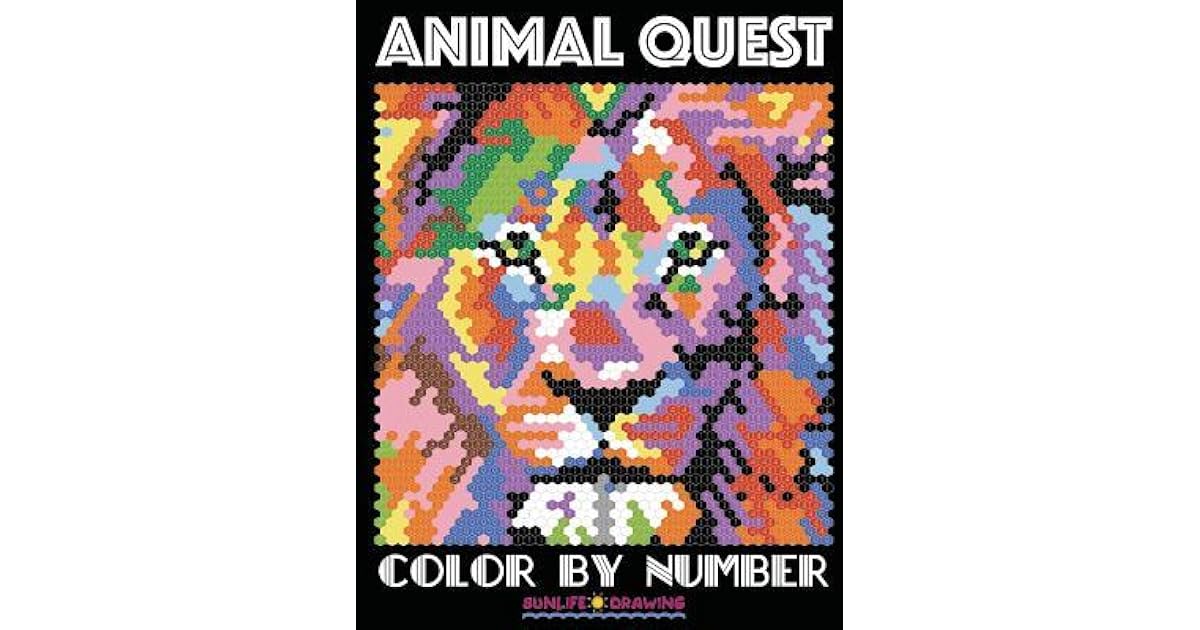 Animal Quest Color by Number: Adult Coloring Stress Relief Animals ...