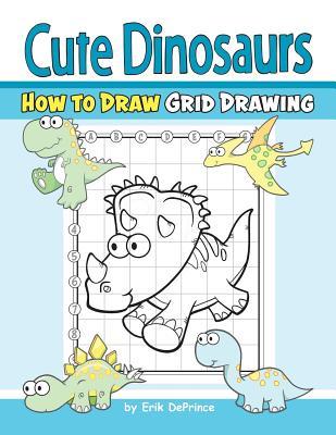 Cute Dinosaurs How to Draw Grid Drawing by Erik DePrince