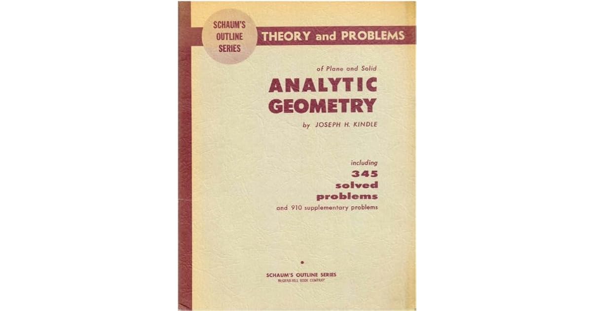 Analytic Geometry by J.H. Kindle