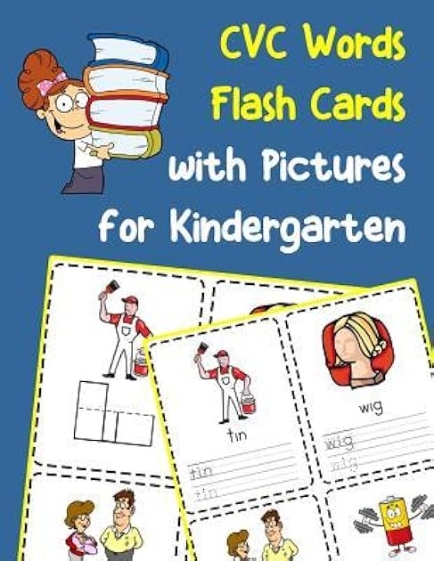 CVC Words Flash Cards with Pictures for Kindergarten: Vowels and ...