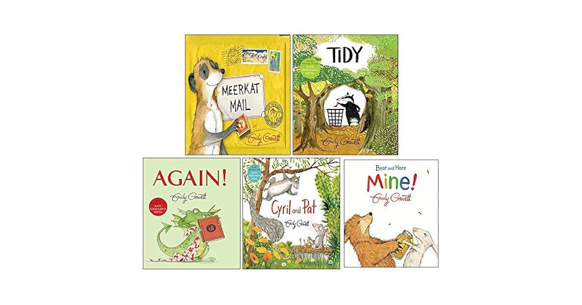 Emily Gravett Collection 5 Books Set - Meerkat Mail / Tidy / Again ...