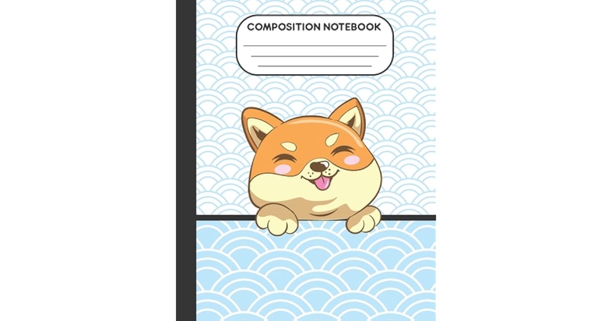 Composition Notebook: Cute Kawaii Japanese Shiba Inu Dog Blue Notebook ...