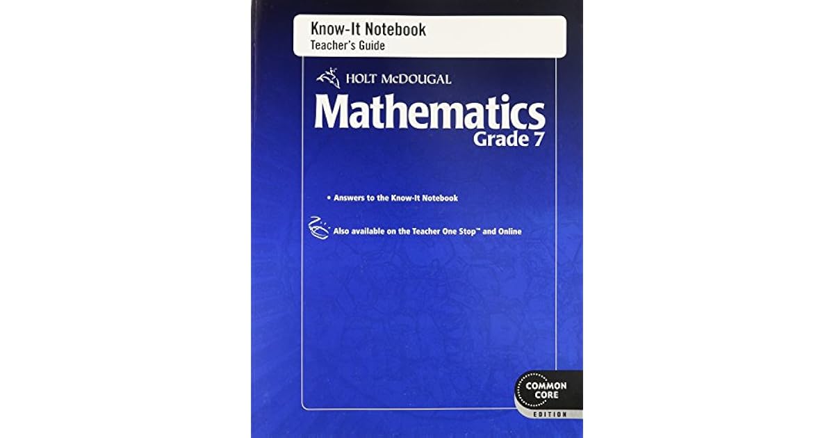 Holt McDougal Mathematics Know It Notebook Teacher s Guide Grade 7 By holt-mcdougal-mathematics-know-it-notebook-teacher-s-guide-grade-7-by