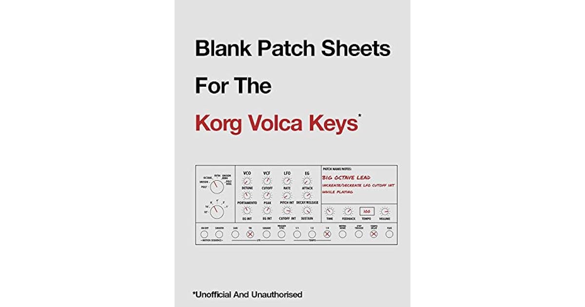 Blank Patch Sheets For The Korg Volca Keys: Unofficial And Unauthorized ...
