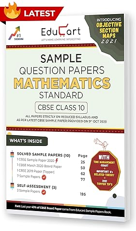 Educart CBSE Class 10 Maths 'Standard' Sample Question Papers 2021 by ...
