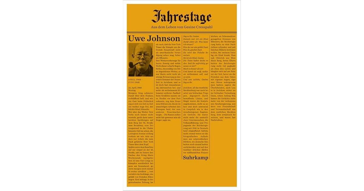 Jahrestage 3 by Uwe Johnson